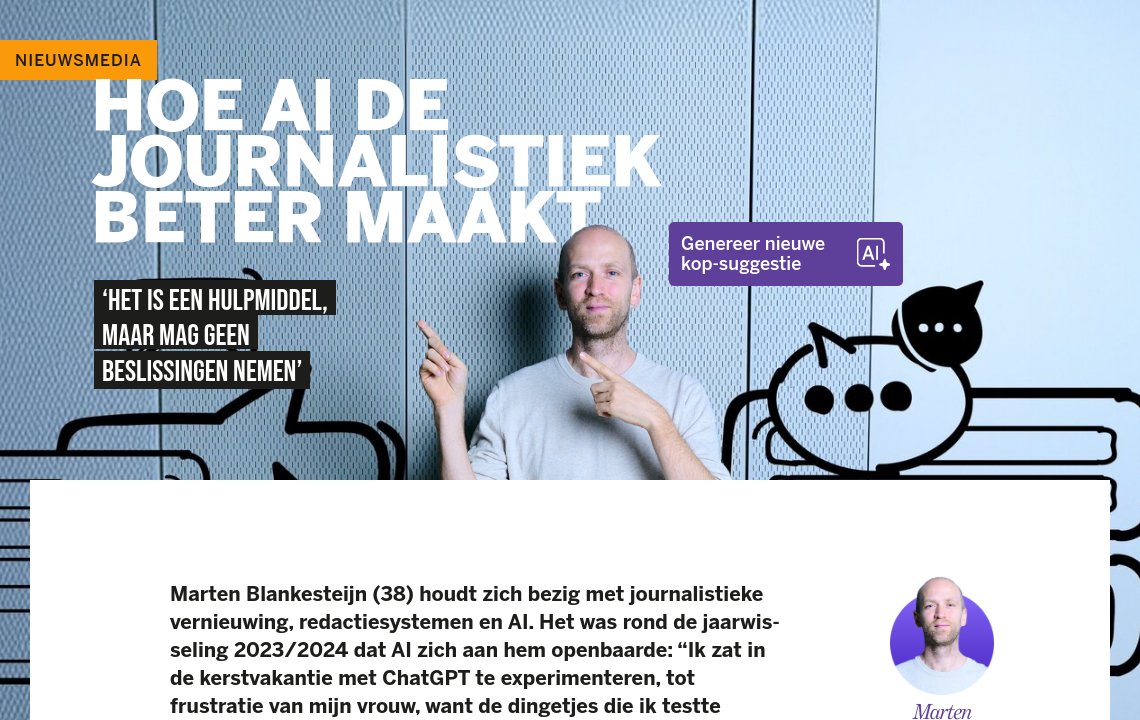 AI in de journalistiek - DPG Media jaarverslag 2024