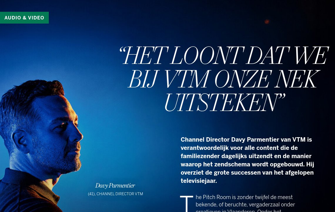 Davy Parmentier over The best of VTM - DPG Media jaarverslag 2024